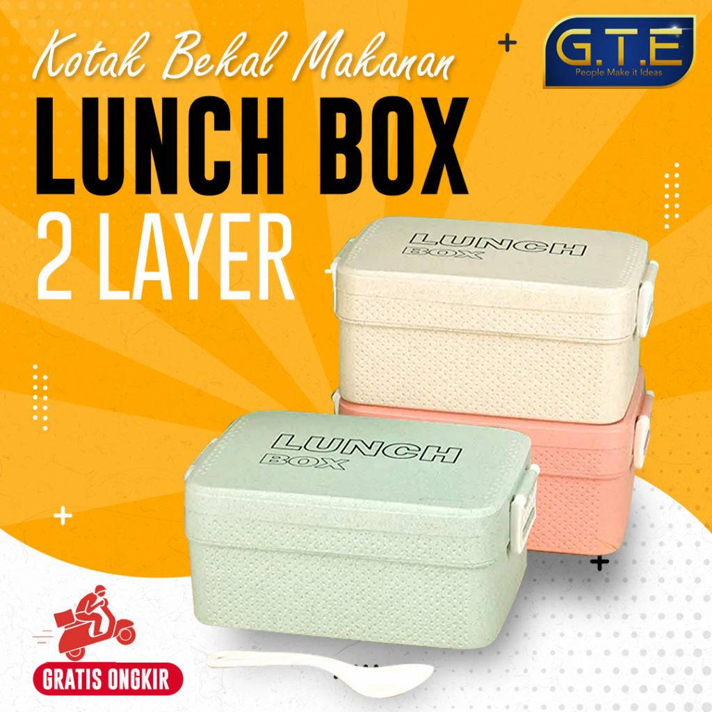 Jual Lunch Box Double Layer / Tempat penyimpanan Makanan Double Layer ...