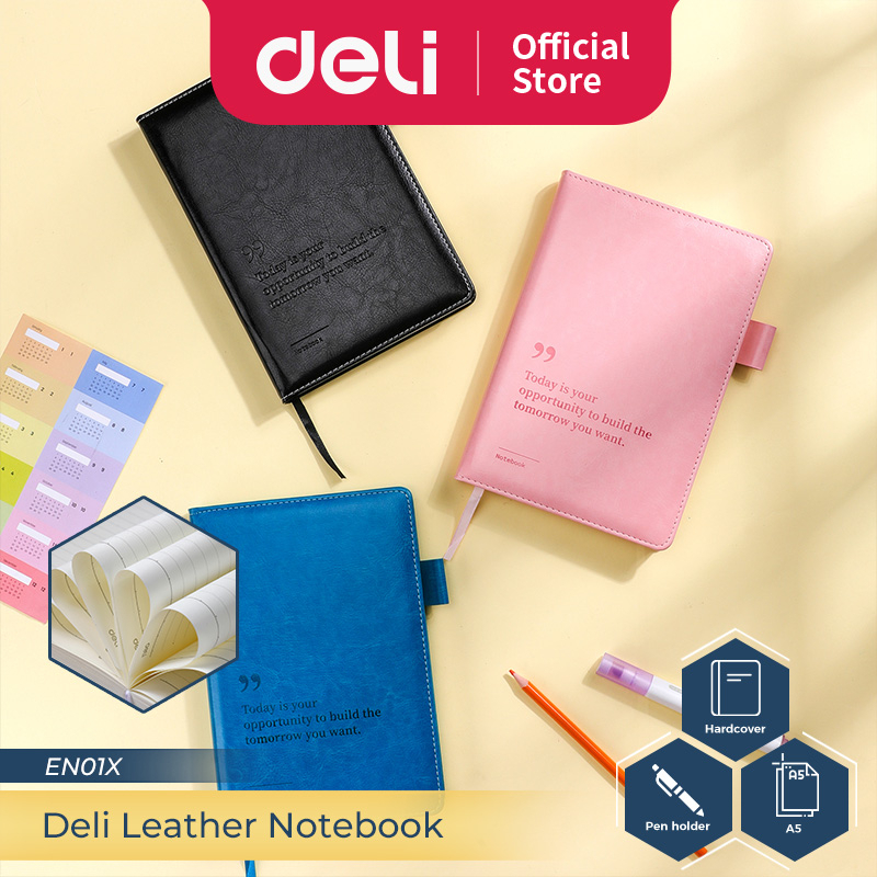 Jual Deli Leather Cover Notebook / Buku Catatan Sampul Kulit A5 Dengan ...