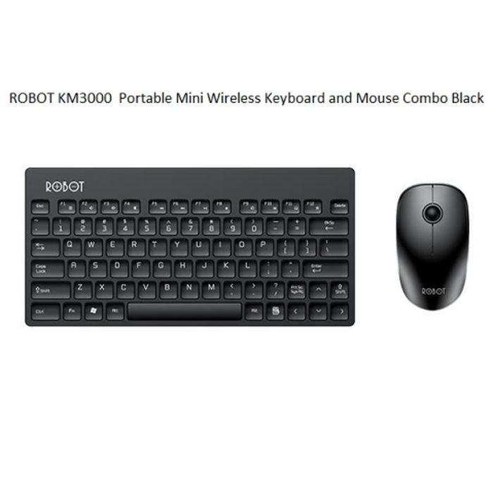 Jual Mouse Keyboard Wireless Robot KM3000 Portable Mini Wireless ...