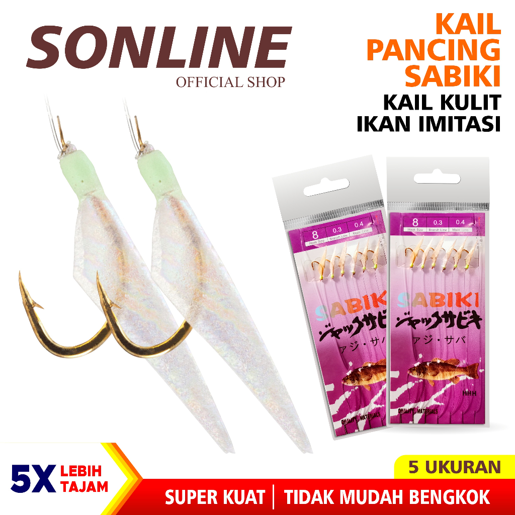 Jual SONLINE Kail Pancing Sabiki Kotrekan 6in1 Fishing Hook Jig Cor ...