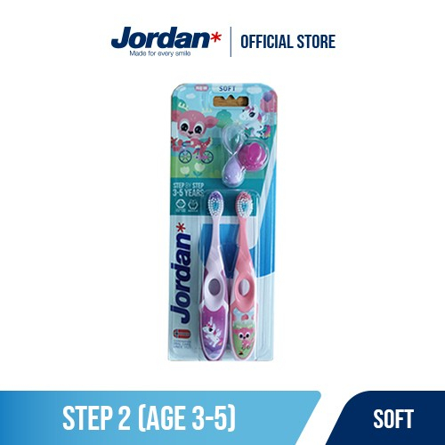 Jual Jordan Oral Care Kids Step 2 Twin Soft - Sikat Gigi 3-5 Years ...