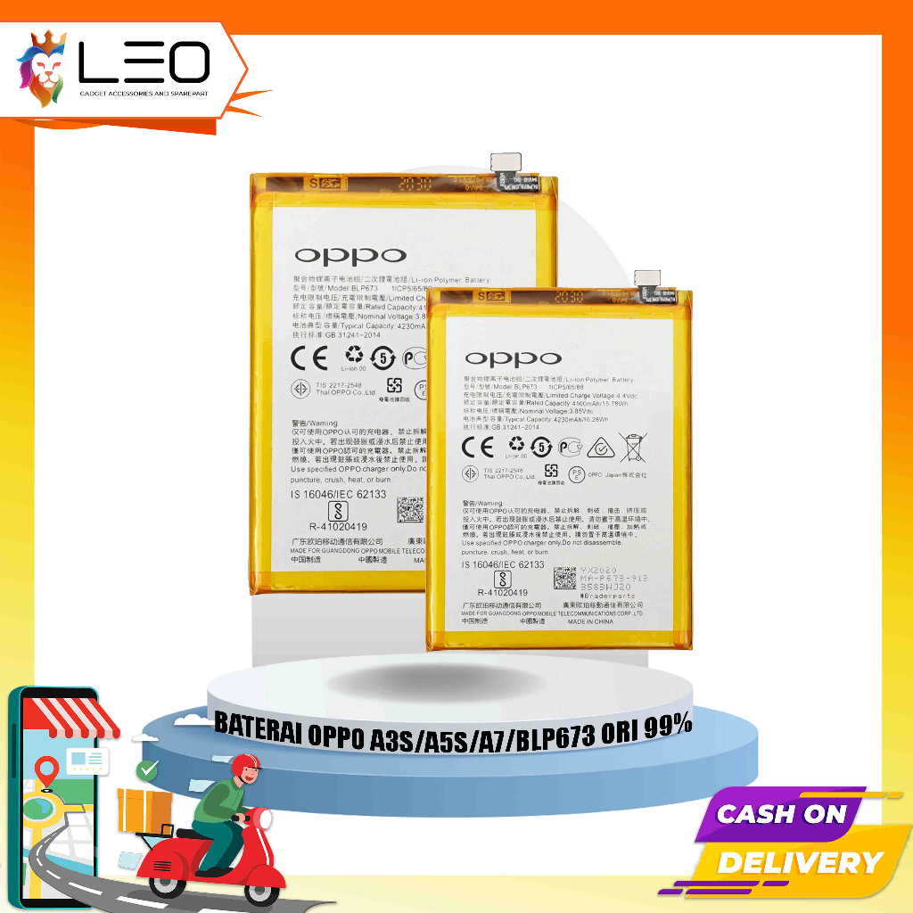Jual Baterai Oppo A3S/A5S/A7/BLP673 ORI 99% | Shopee Indonesia