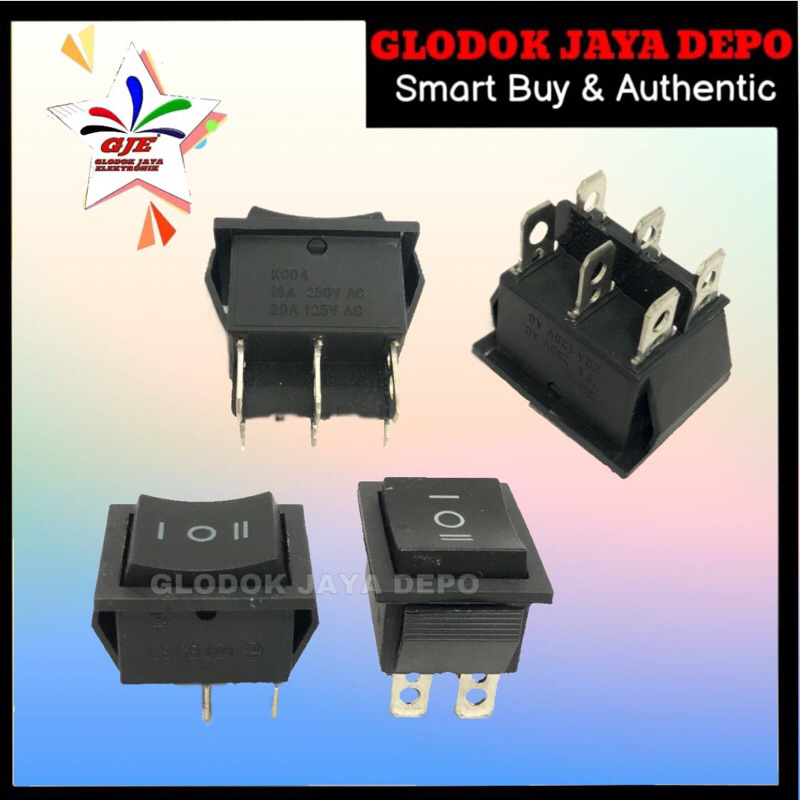 Jual SWITCH POWER 6PIN ON OFF ON HITAM | Shopee Indonesia