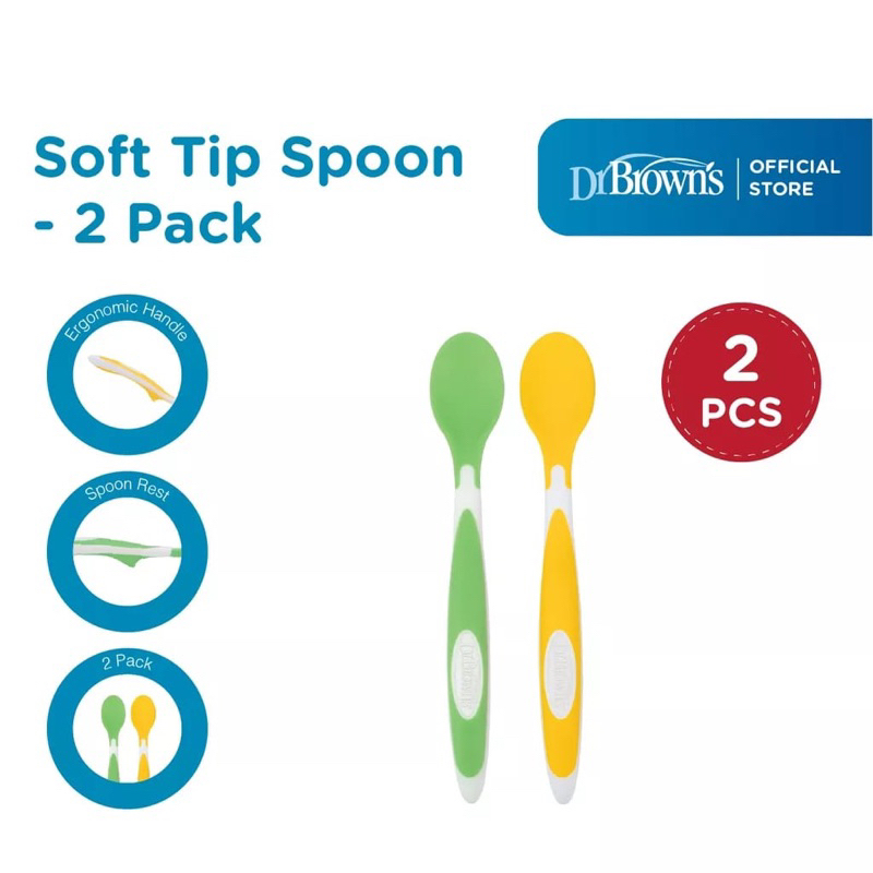 Jual Dr Brown's Soft Tip Spoon 2 pcs Sendok Makan Bayi Dr Browns ...