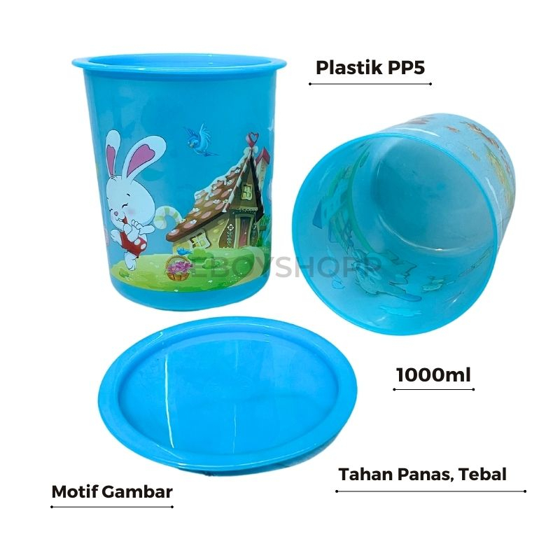 Jual Toples Kue / Food Container / Toples Bulat Plastik Gambar 1Kg ...