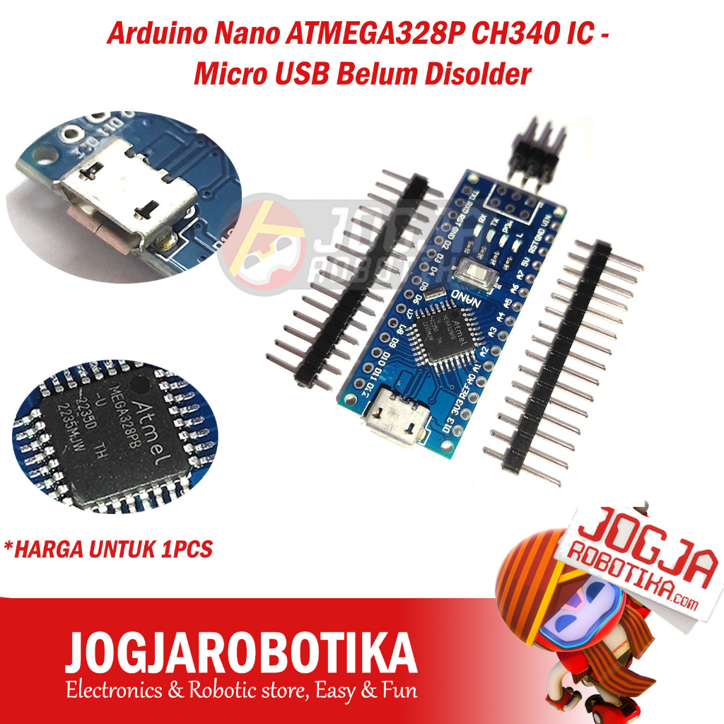 Jual Arduino Nano ATMEGA328P ATMEGA328PB CH340 IC - Micro USB Belum Disolder | Shopee Indonesia