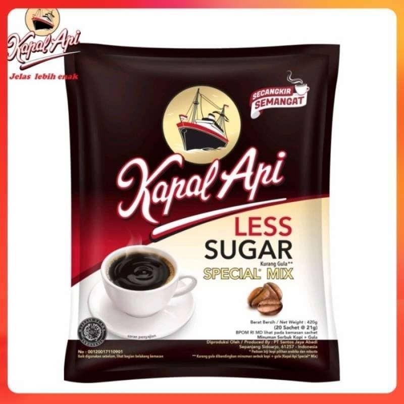Jual KAPAL API Less Sugar 20 sachet | Shopee Indonesia