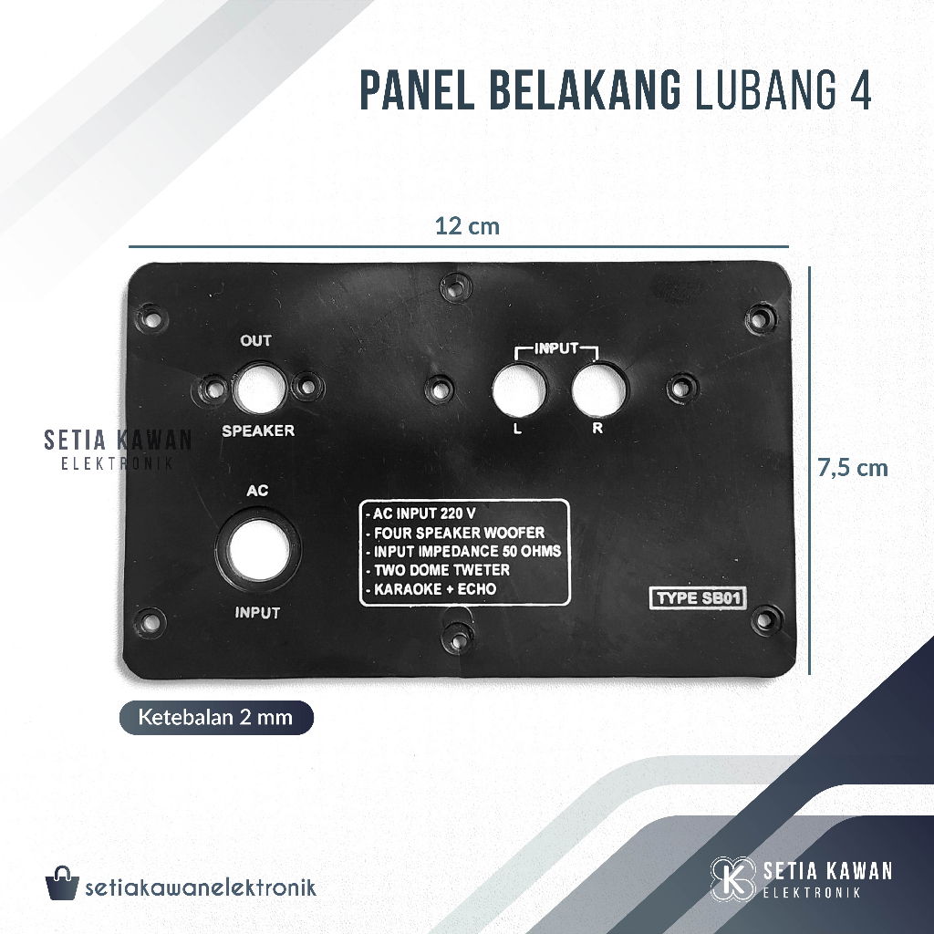 Jual Panel Belakang Lubang 4 untuk Speaker Aktif / Ampli Amplifier ...