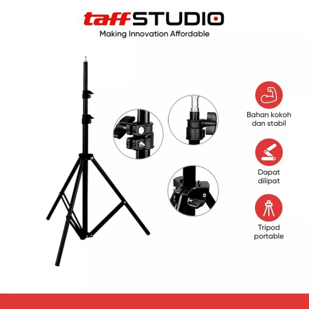 Jual TaffSTUDIO Tripod 2 Meter Portable Light Stand for Studio Lighting ...