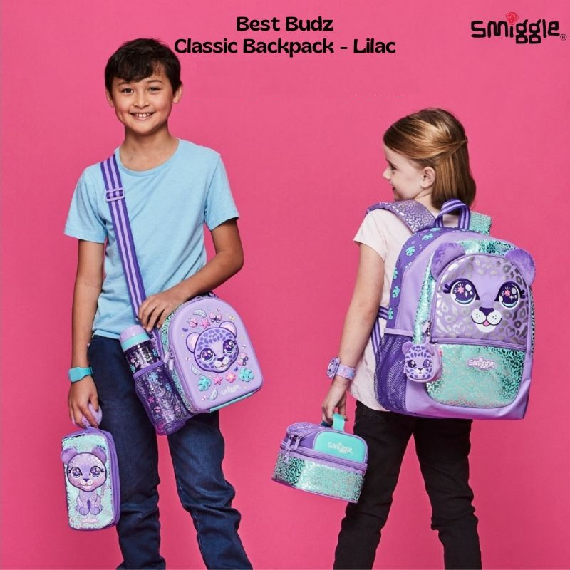 Jual Smiggle Leopard purple backpack lunchbag hardtop bottle original ...