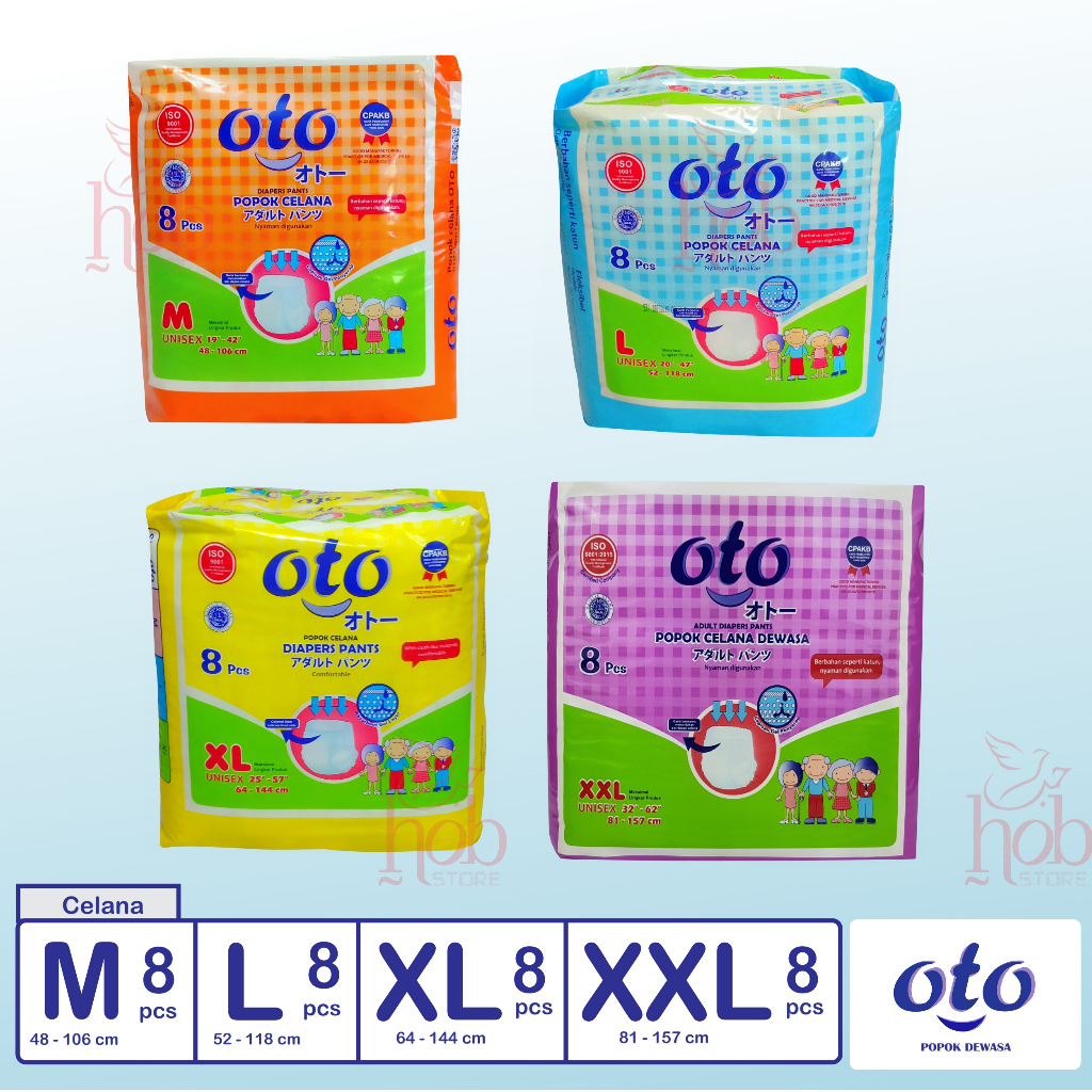 Jual OTO Adult Pants Diapers / Popok Dewasa model Celana uk M L XL XXL isi 8 pcs | Shopee Indonesia