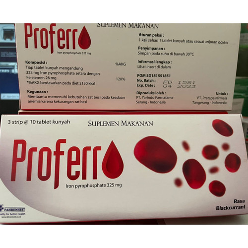 Jual PROFERRO 10 TABLET KUNYAH | ZAT BESI ANEMIA | Shopee Indonesia