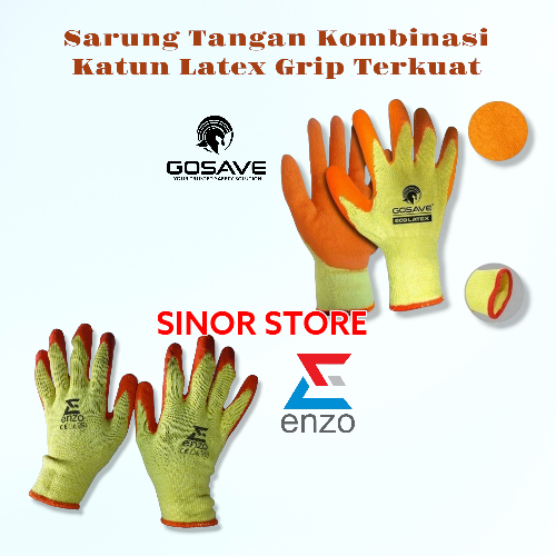 Jual Sarung Tangan Kombinasi Katun Karet Latex Sarung Tangan Safety ...