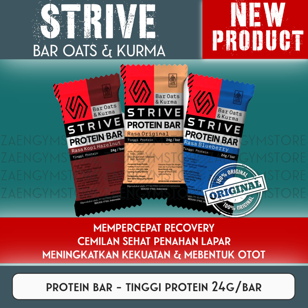 Jual STRIVE PROTEIN BAR 24GRAM PROTEIN VEGAN FRIENDLY | Shopee Indonesia