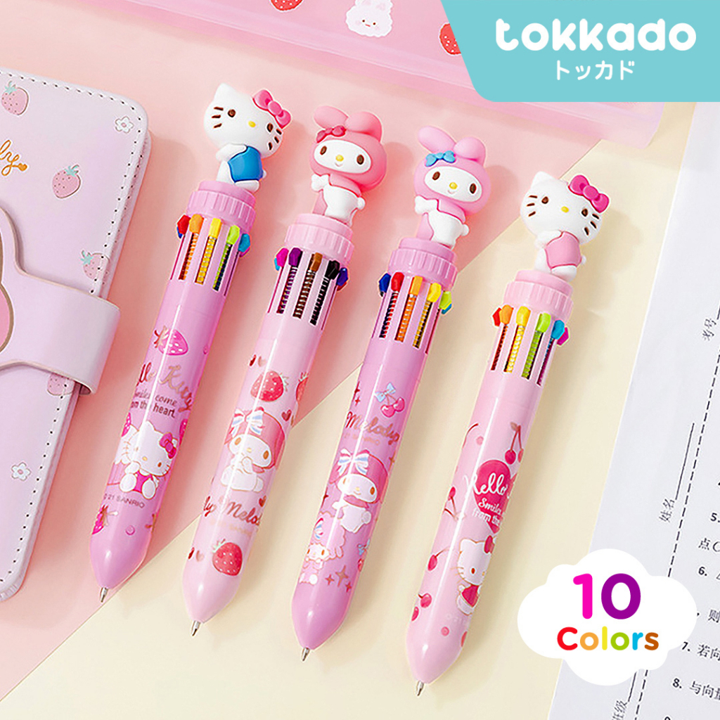 Jual TOKKADO Sanrio Pulpen 10 Warna Hello Kitty My Melody Karakter Pink ...