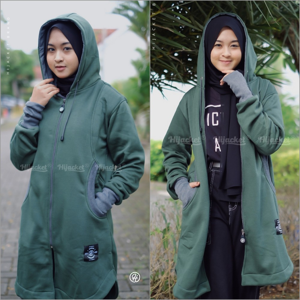 Jual Jaket Jacket Panjang Hoodie Wanita Cewek Perempuan Muslimah ...