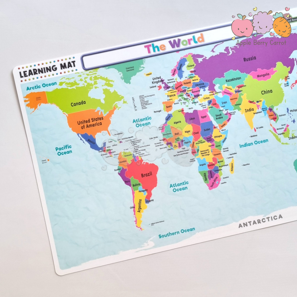 Jual Learning MAT WORLD MAP Wipeable and Reusable | Shopee Indonesia