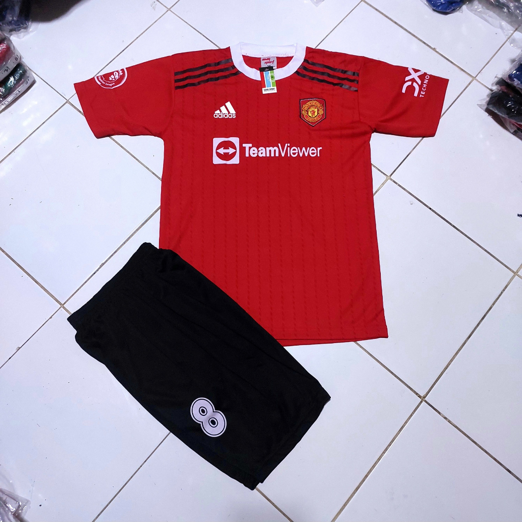 Jual jersey baju bola mu/setelan baju bola anak mu terbaru usia 1-12 th ...