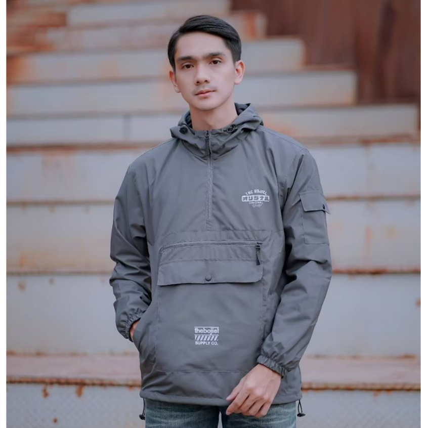 Jual The Bojiel Abu Jaket Cougle Simple Jaket Parasut Jaket Outdoor ...