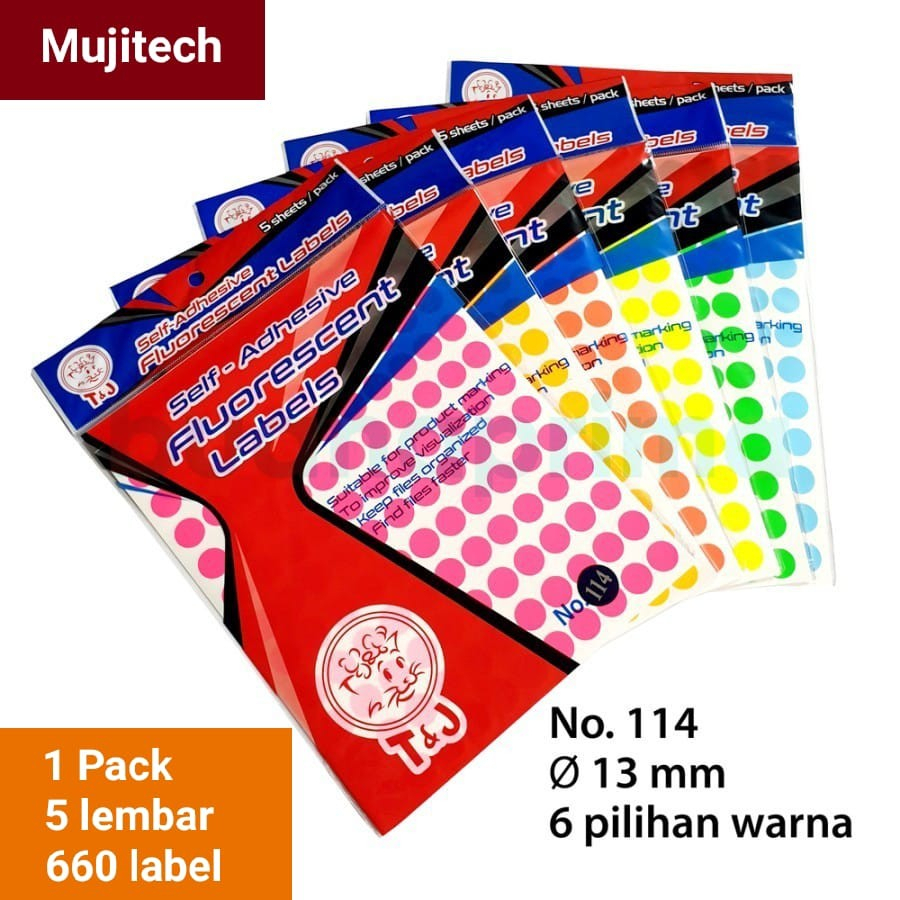 Jual LABEL BULAT TOM & JERRY NO 114 DIAMETER 13 MM STIKER STICKER WARNA ...