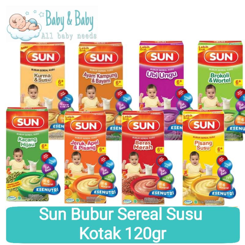 Jual SUN Bubur Sereal Susu Kemasan Kotak 120gr x 1pcs | Shopee Indonesia