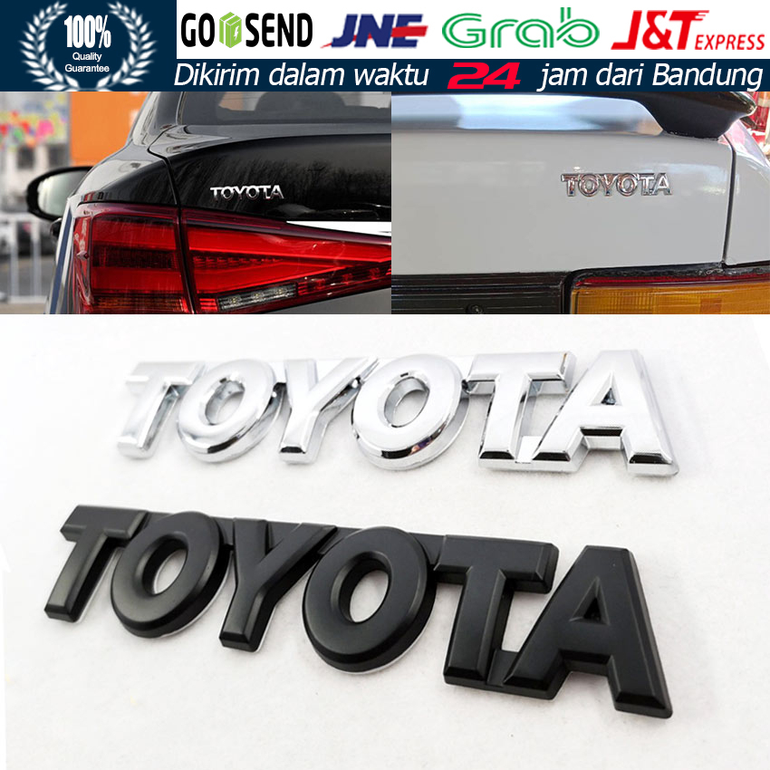Jual Stiker Logo Toyota / Emblem Mobil Tulisan Toyota Chrome / Logo ...