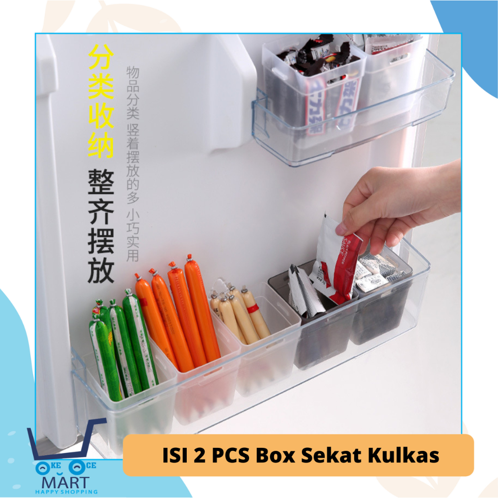 Jual [00870] ISI 2 PCS Box Sekat Kulkas / Box tambahan penyimpanan ...