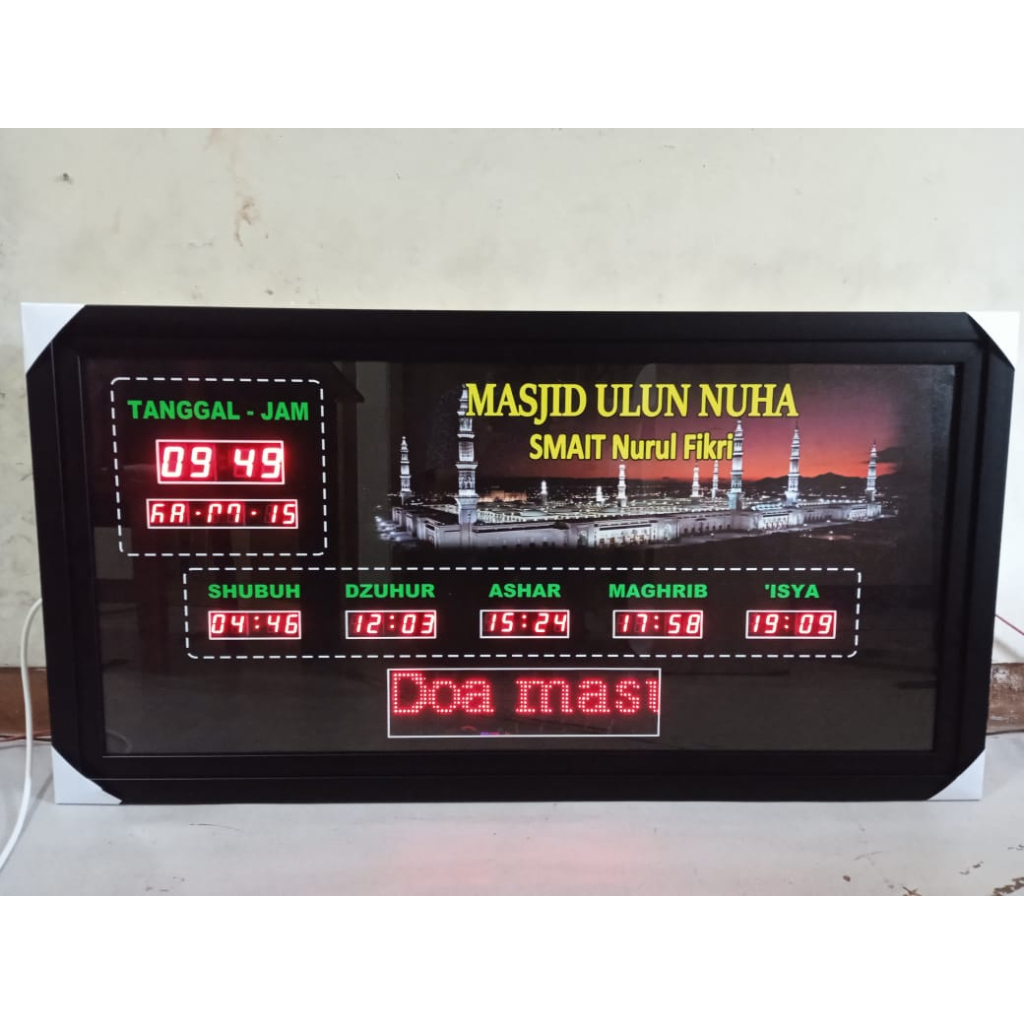 Jual Jam Masjid Jadwal Sholat Digital Ukuran 115 cm x 65 cm + Running ...