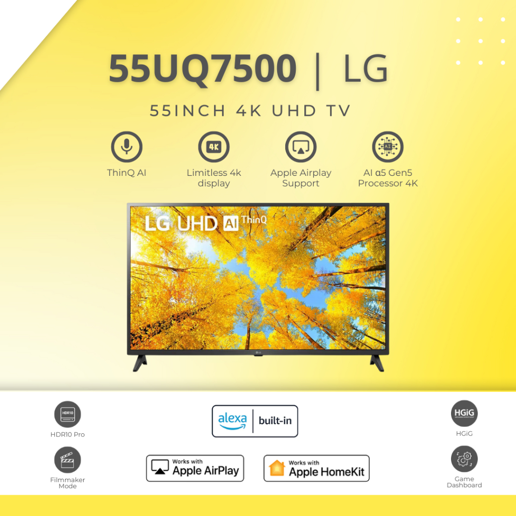 Jual Smart TV LG 55UQ7500 55"inch 4K UHD TV ThinQ AI Garansi Resmi ...