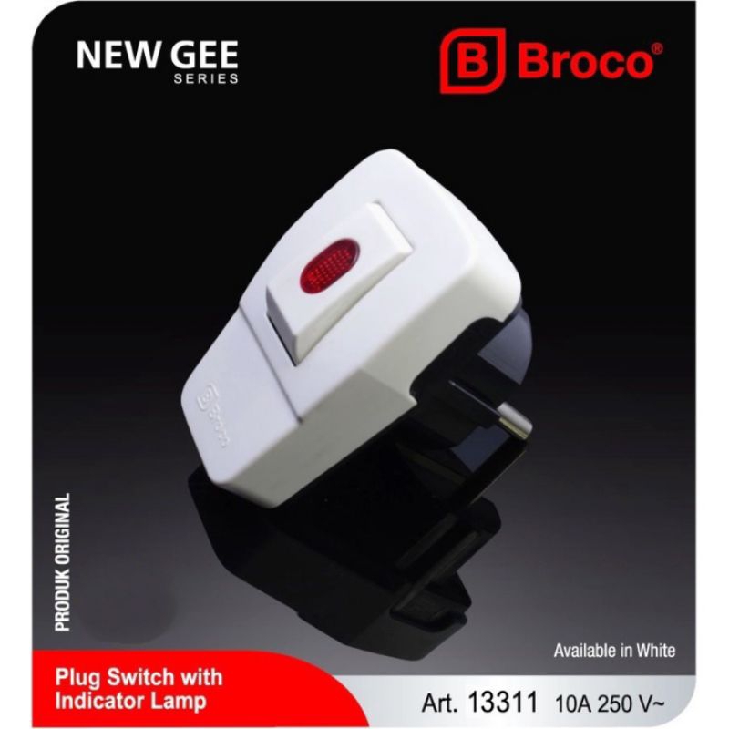 Jual Broco Steker + Saklar dengan lampu New Gee 13311 Plug Switch With ...