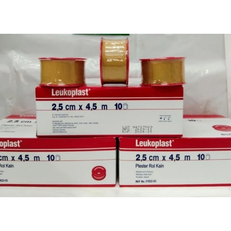 Jual leukoplast 2,5cmx4,5m / plester rol kain coklat 2,5x4,5 leukoplas box | Shopee Indonesia