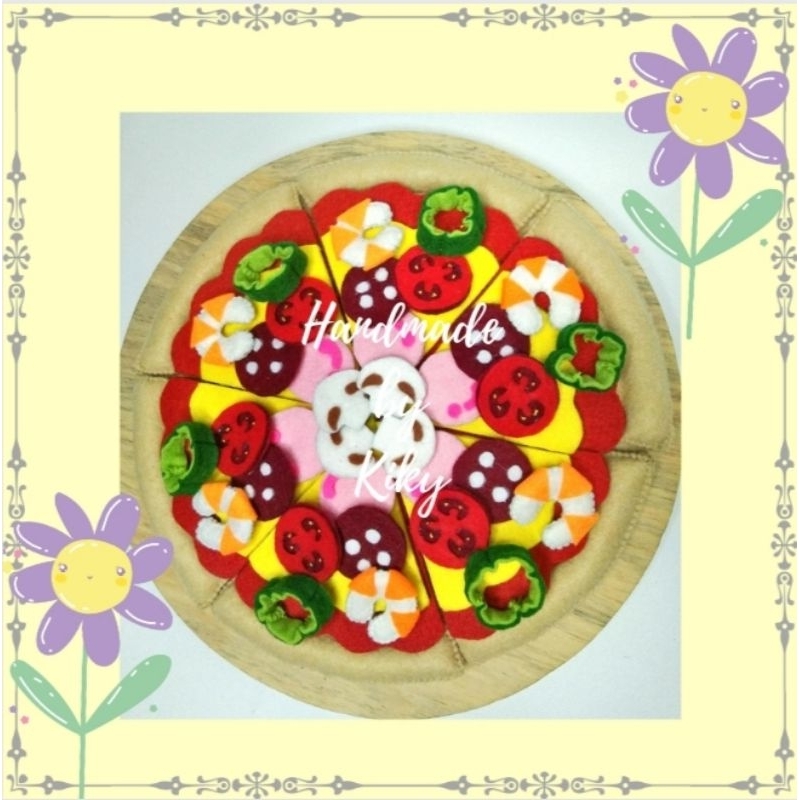 Jual Pizza set-Mainan edukasi-Replika makanan dari kain flanel | Shopee ...