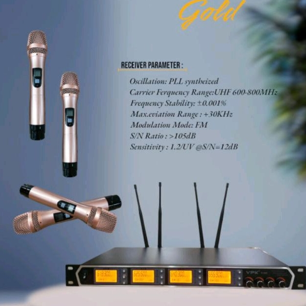 Jual Mic wireless VPK X-400 HH Microphone wireless rose gold ( 4mic ...