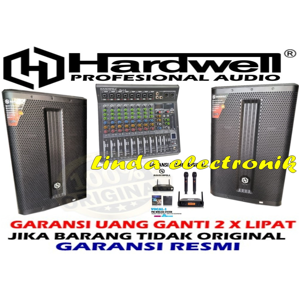 Jual paket sound system hardwell ultra 15pro 15'' inch mark 8 vocal 1 ...
