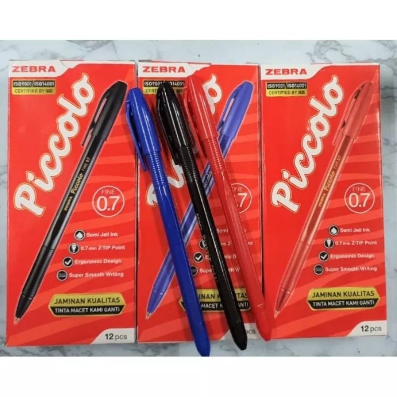 Jual Pulpen Piccolo Zebra O,7 mm (12 Pcs) | Shopee Indonesia
