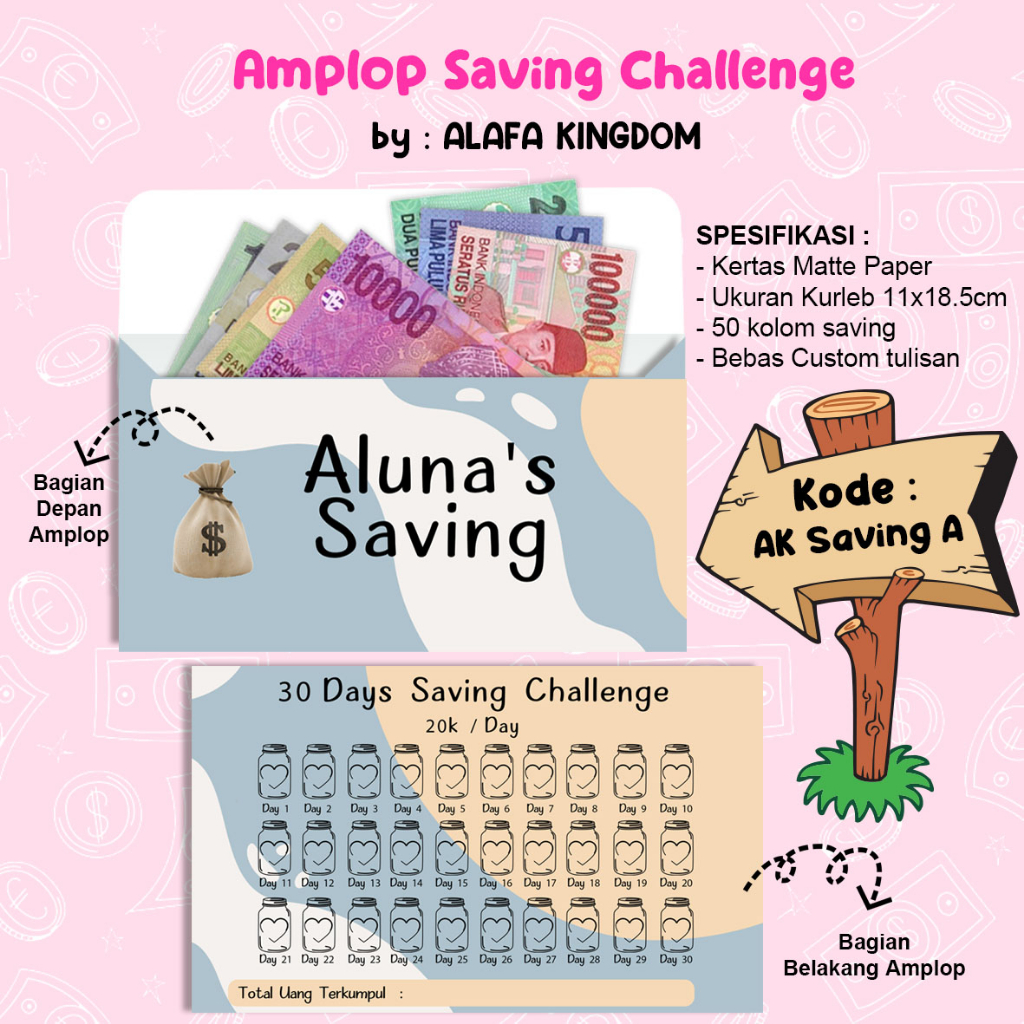 Jual [alafakingdom] Amplop 30 Days Saving Challenge Target Menabung ...
