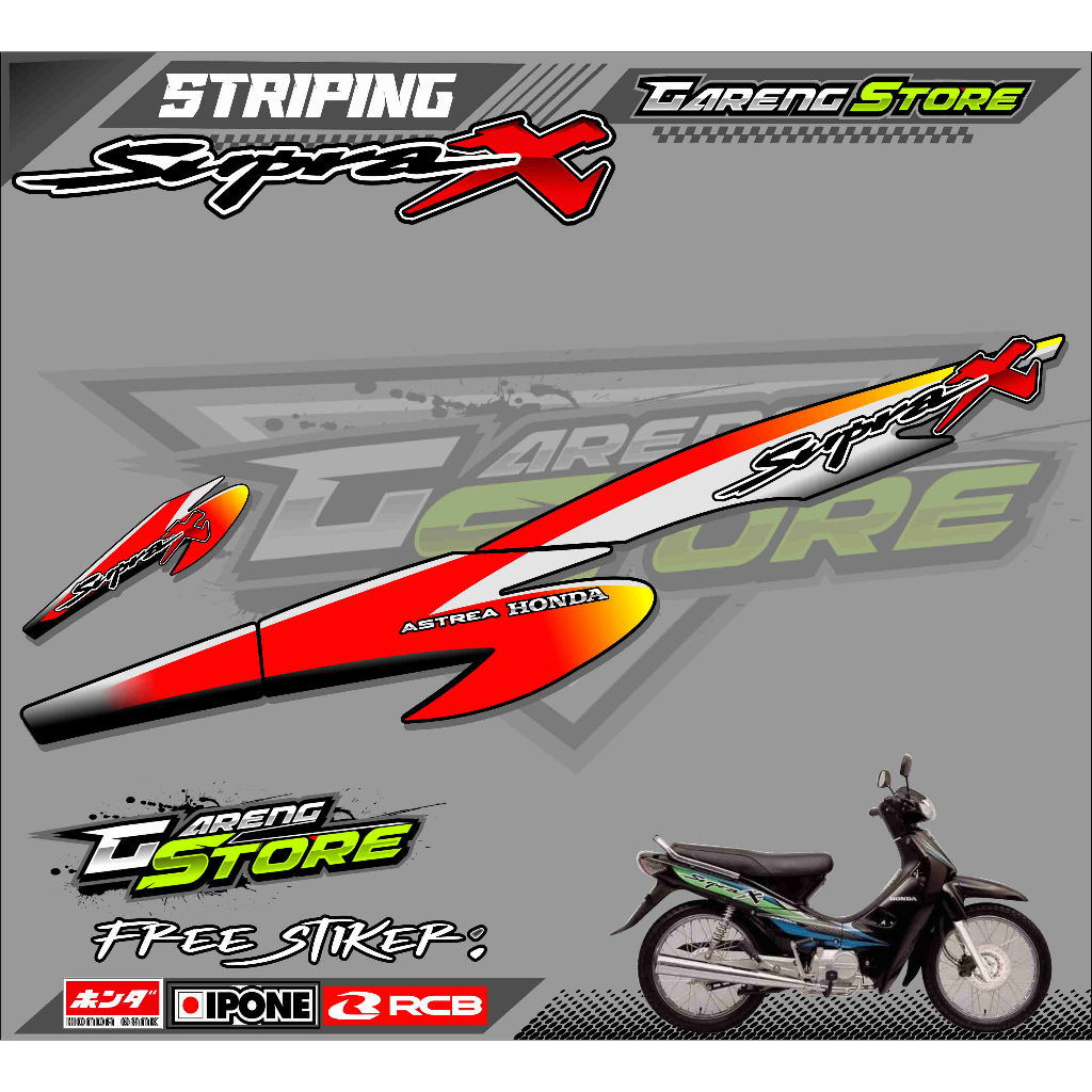 Jual STRIPING VARIASI MOTOR SUPRA X 110 OLD / STICKER LIST VARIASI ...