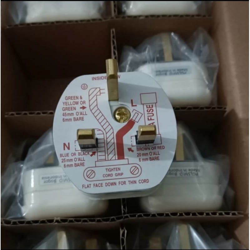 Jual Steker-Colokan AC 3 Kaki Lengkap Arde dan Fuse | Shopee Indonesia