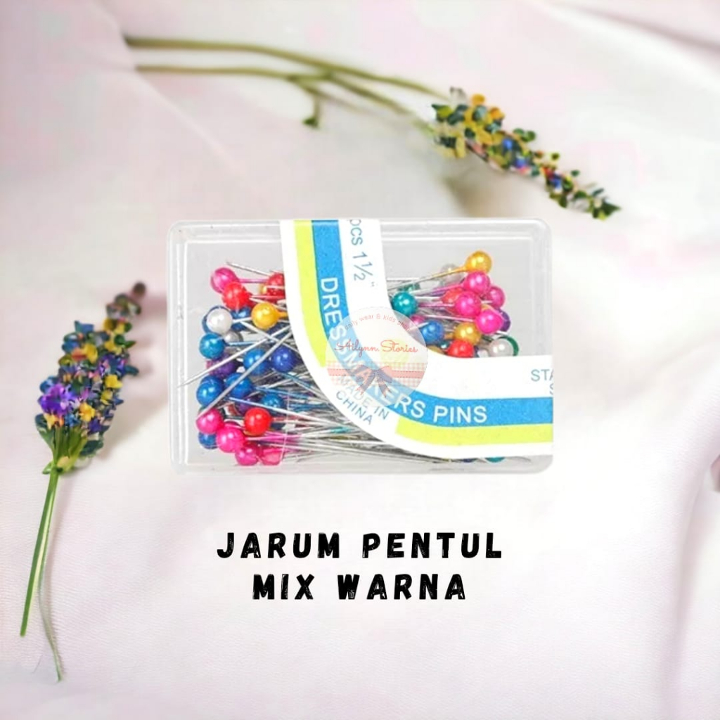 Jual Jarum pentul berwarna / Jarum pentul Hijab box / Peniti kecil ...