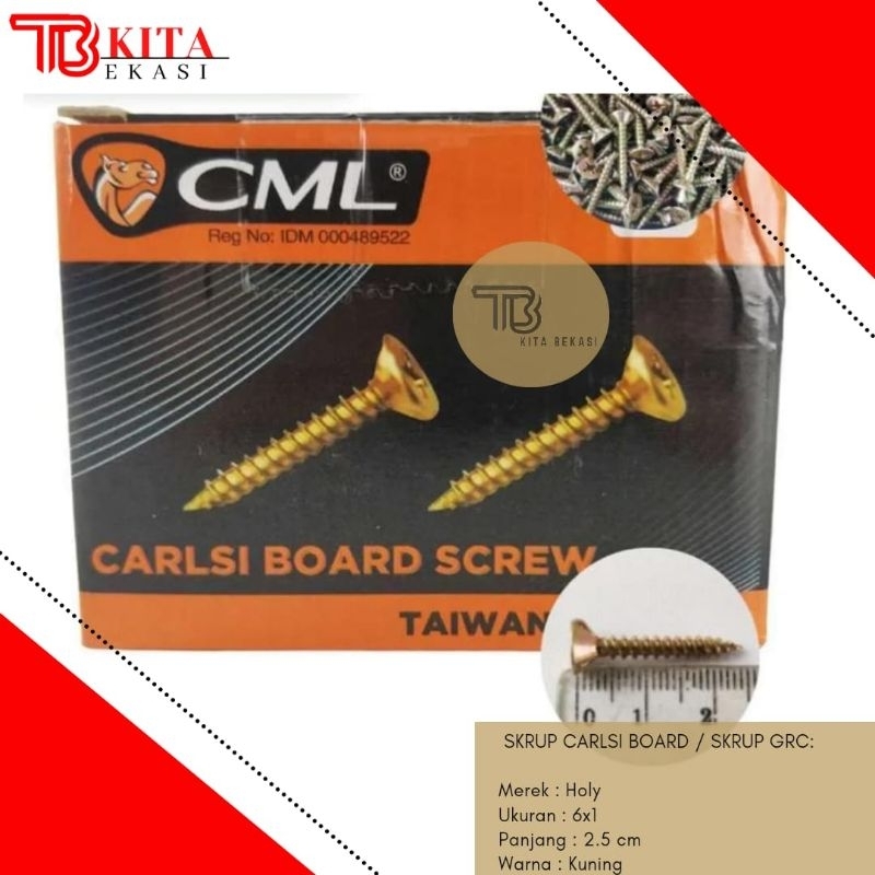 Jual SKRUP KUNING GRC KALSI 6X1 / CALSIBOARD 6X1 (2,5 CM) | Shopee ...