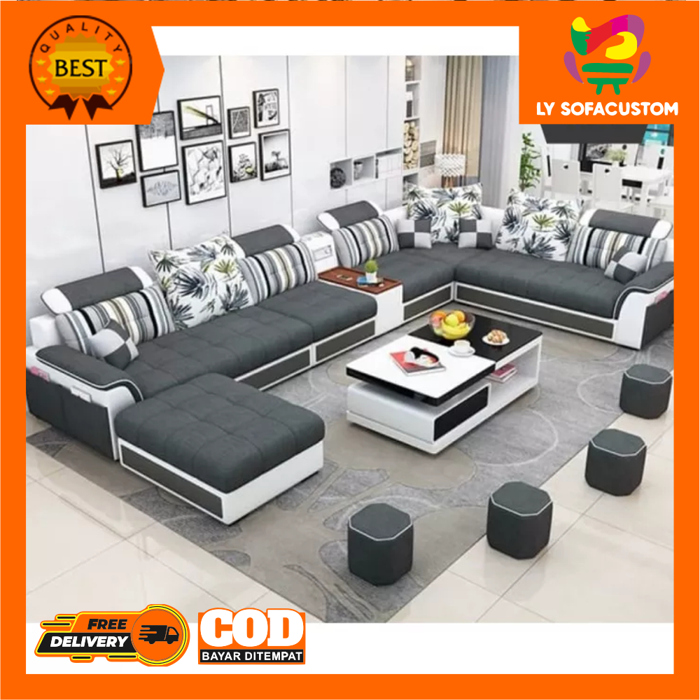 Jual Sofa U full set sofa minimalis modern sofa selonjoran sofa ruang ...