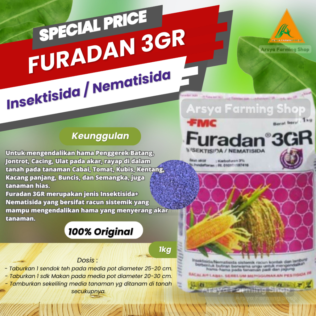 Jual Furadan 3GR 1Kg Akarisida / Nematisida / Insektisida Sistemik ...