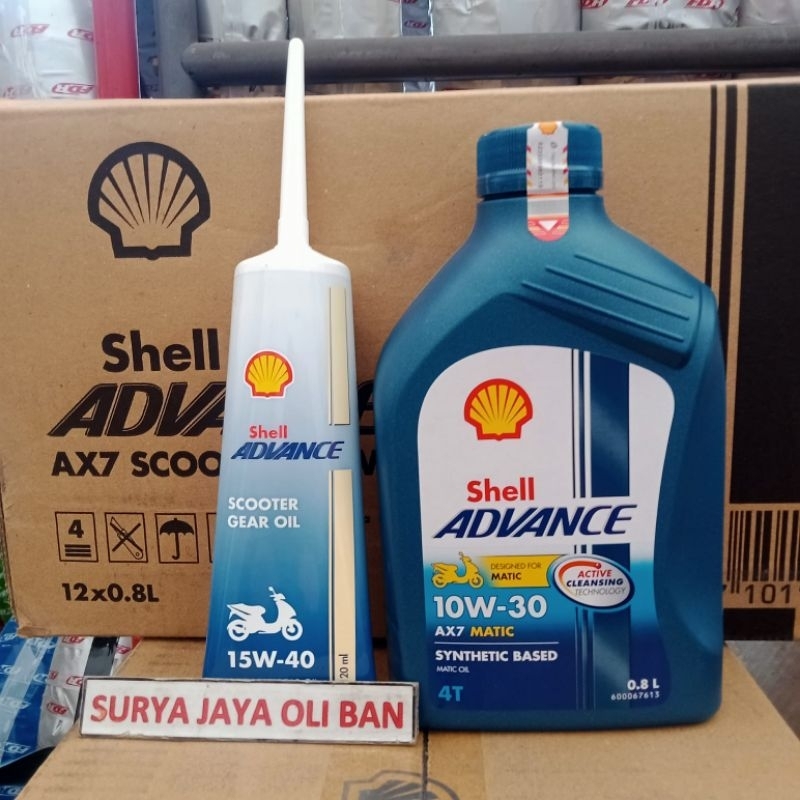 Jual PAKET OLI MOTOR SHELL AX7 MATIC 0.8 L 10W-30 DAN OLI GARDAN SHELL (BUNDLING) | Shopee Indonesia