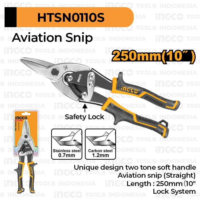 Jual Gunting Seng Holo 10" Lurus Baja INGCO HTSN0110S Long Aviation ...