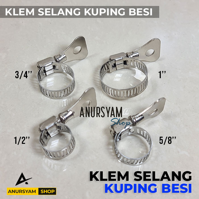 Jual Klem Selang Kuping Besi 1/2" 5/8" 3/4" 1" | Klem Selang Tangan ...