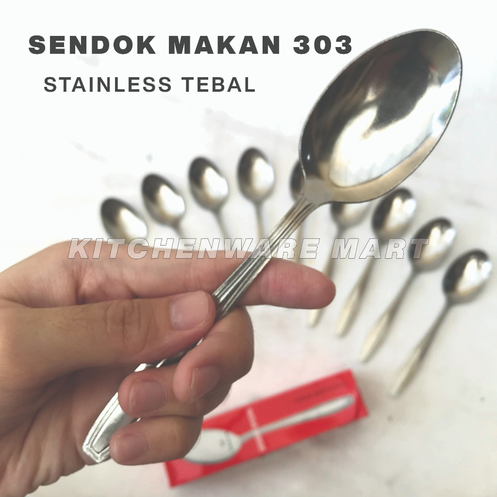 Jual Sendok Makan 303 Stainless Steel tebal dan berat 1 lusin | Shopee ...