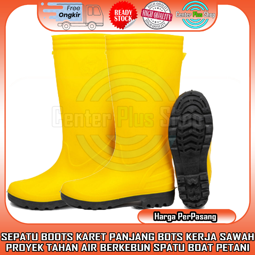 Jual Sepatu Boots Tinggi Boot Karet Spatu Bot Bots Kerja Bangunan Sawah ...