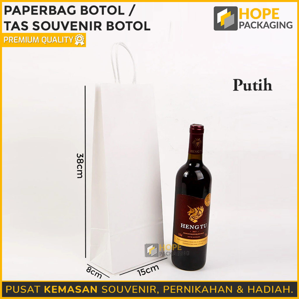 Jual Paper Bag Botol Polos / Paper Bag Tumbler Size : 38x15x8cm / Tas ...