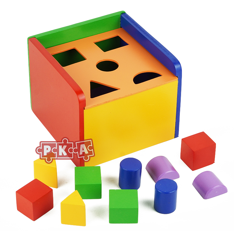 Jual Mainan Edukasi Kayu Anak Kotak Belajar Bentuk Dan Warna Geometri ...