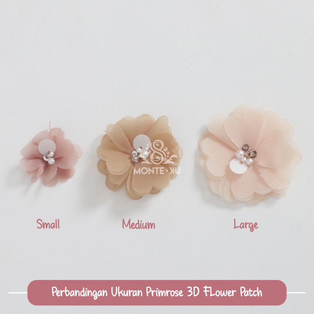 Jual Primrose 3D Organza Flower Patch Bunga Jahit Aplikasi Baju Kebaya ...